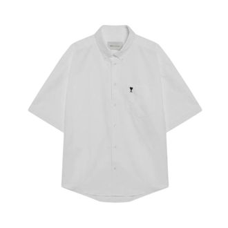 Ami Homme, Chemises, Blanc, Taille: L Short Sleeve Chemises