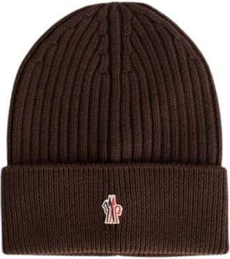 Moncler unisex, Accessoires, Brun, Taille: ONE Size Wool Beanie