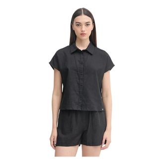 Gaud&igrave; Hemdbluse mit kurzen &Auml;rmeln - - Blouses & Shirts - Damen - Schwarzk - XL