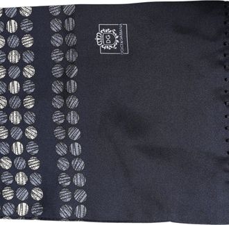 Dolce & Gabbana Geometric Dot Silk Scarf - Navy