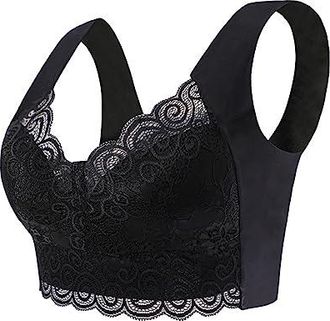 Generic Soutien-gorge 2026 pour femme, grande taille, dos fronc&eacute;, sans anneau en acier, sous-v&ecirc;tement de poitrine envelopp&eacute; de dentelle, gilet de sommeil fixe