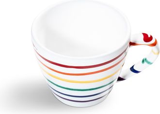 Gmundner Keramik Regenbogen, Kaffeetasse Gourmet (0,2L) Geschirr, handgemacht in Österreich