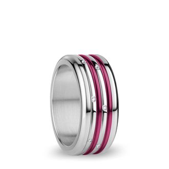 Bering Austauschbar Ringkombination f&uuml;r Damen in Silber & Lila mit einzigartigem Twist- & Change System, Yukon