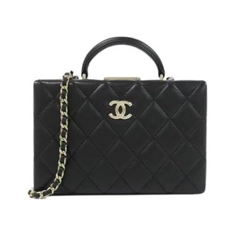 Chanel Pre-owned Lammfell Umh&auml;ngetasche - - Pre-owned - Damen - Schwarzk - ONE SIZE