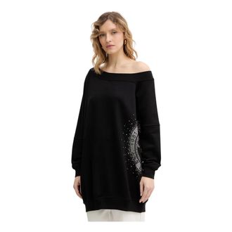 Guess Damen, Sweatshirts & Hoodies, Schwarzk, LGr&ouml;&szlig;e