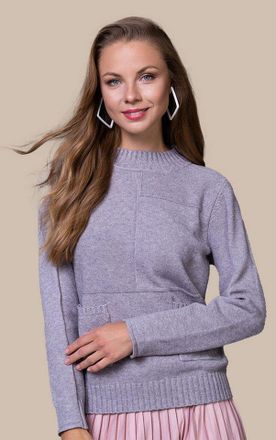 Passioni Strickpullover Stehkragenpullover mit sichtbaren N&auml;hten