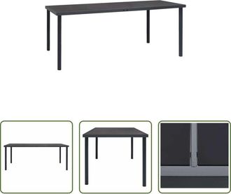 vidaXL Terrassen Esstisch - Outdoor-Esstisch Anthrazit 190x90x74 cm Stahl