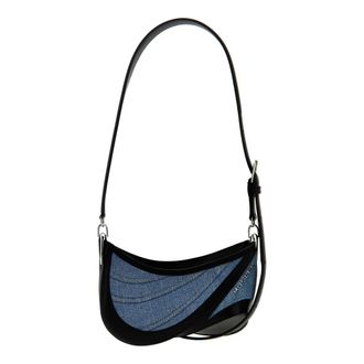 MUGLER Kleine Denim Spiral Curve 01 Schultertasche - - Bags - Damen - Blau - ONE SIZE
