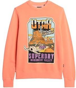 Superdry Neon Travel Loose Sweatshirt Maillot de survêtement, Orange (Sunblast Orange), XL Homme