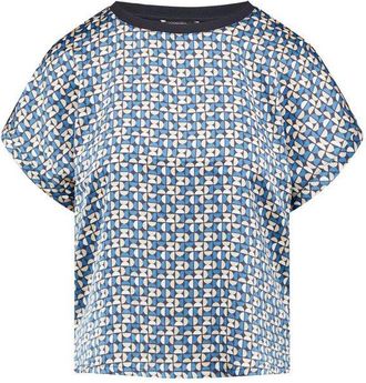 Comma Kurzarmshirt T-Shirt Gemustertes T-Shirt im Fabricmix