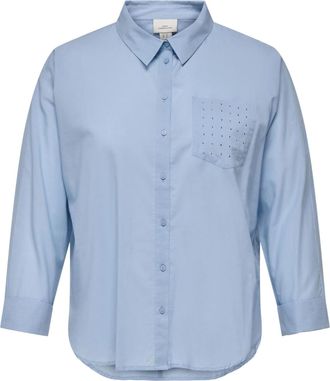 Only Carmakoma Damen Carnew Lina Studs Ls Shirt WVN, Soft Chambray, 54