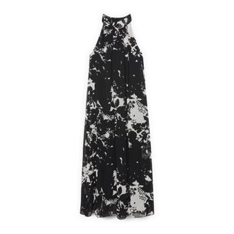 Fiorella Rubino Robe longue Free imprim&eacute; foliage - Femme - Robes - Noir - Taille: 44 FR