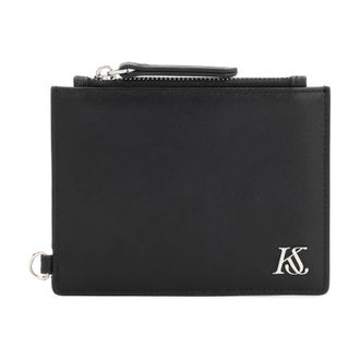 Kazar Schwarzes Lederkartenetui mit abnehmbarem Riemen und Rei&szlig;verschlusstasche - - Accessories - Damen - Schwarzk - ONE SIZE