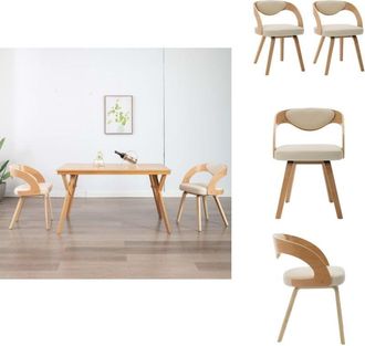 vidaXL Vidaxl - Esszimmerstühle 2 Stk. Creme Bugholz und Kunstleder - Esszimmerstühle - Creme - Bugholz - Kunstleder - Stühle