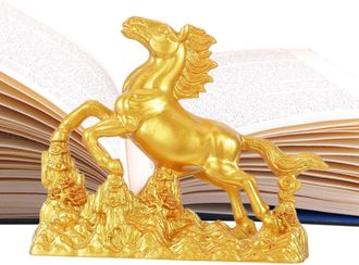 Generic Jahr Des Pferdes Statue,Reichtum Figur Als Andenken | 2026 Jahr Des Pferdes Schreibtisch Bild,F&uuml;r Sammle Enthusiasten Familie Freunde B&uuml;cherregal Esst