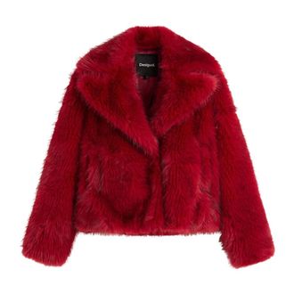 Desigual Manteau en fausse fourrure Chaq_Crudelia - Femme - Vestes - Rouge - Taille: 38 FR