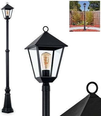 HOFSTEIN Au&szlig;enwegeleuchte Anfei, Wegeleuchte aus Metall/Glas in Schwarz/Klar, Leuchte im Vintage/Antik/Landhaus-Design f&uuml;r Au&szlig;enbereich/Garten/Terrasse, H&ouml;he 2