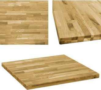 vidaXL Dessus de table Bois de chêne massif Carré 44 mm 80x80 cm Vidaxl