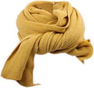 Feoya &Eacute;charpe longue tricot&eacute; Coton Unie Femmes Douce Chaude &Agrave; la mode - Kaki/Rouge/Jaune moutarde