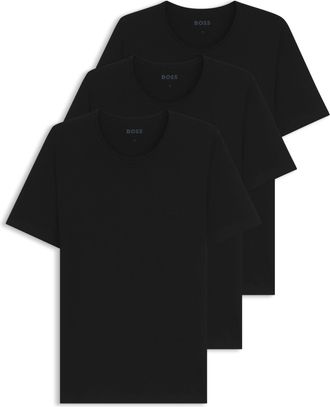 BOSS Hugo Herren T-Shirt Rn 3p Co T-Shirt, New - Black1, S