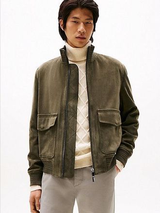 Tommy Hilfiger Veste Smart Casual en cuir zippée