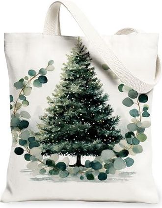 Generic Sacs fourre-tout en toile deucalyptus, sacs d&eacute;picerie r&eacute;utilisables, vintage, rustiques, l&eacute;gers et lavables avec bandouli&egrave;re pour voyage, plage, pique