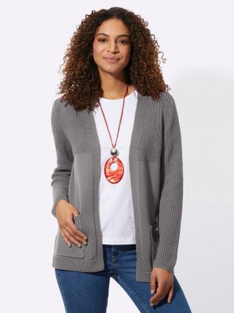 Witt Strickjacke Strickjacke Langarm Jersey, Rippoptik