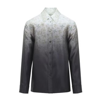 Jil Sander Homme, Chemises, Vert, Taille: XL Chemise en soie imprim&eacute;e