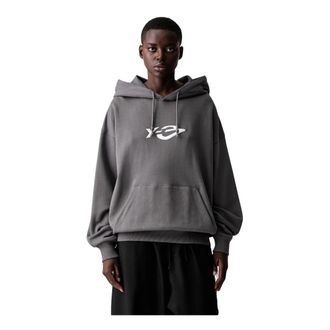 Yohji Yamamoto French Terry Liquid Logo Hoodie - - Sweatshirts & Hoodies - Damen - Grau - S