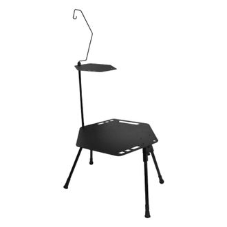 Generico Tragbarer Picknicktisch: Campingtisch aus Aluminiumlegierung, zusammenklappbar, kompakter Reisetisch mit rutschfesten F&uuml;&szlig;en und integriertem Lichtst&auml;n