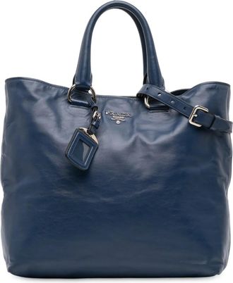 Prada Hobo Bags - Soft Calf Open Convertible Tote - Gr. unisize - in Blau - f&uuml;r Damen