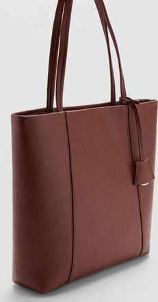 Mango Sac shopper anses marron moyen - Femme - Taille unique - MANGO