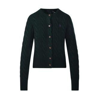 Ralph Lauren Cardigan en maille torsad&eacute;e - Femme - Pulls - Vert - Taille: 36 FR