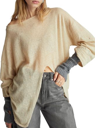 Benetton Damen Maglia Sc Barca M/L 109pd10e1 Pullover, beige, M