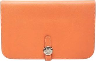 Herm&egrave;s Portefeuille Dogon Duo Pre-owned - Femme - Pre-owned - Orange - Taille: ONE Size