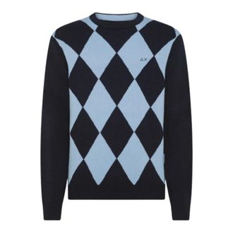 Sun 68 Homme, Pulls, Bleu, Taille: XL Pull Argyle Bleu Marine