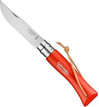 Opinel Opinel Couteau Baroudeur n&deg; 7 VRI Orange avec Lacet Cuir