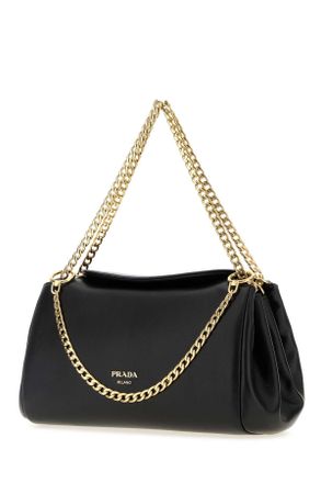 Prada Womens Black Nappa Leather Small Prada Tumulte Handbag Nero Agnello Borse A Mano Bag