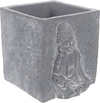 BESPORTBLE Cement Buddha Blumentopf F&uuml;r Kleine Sukkulenten Kreativer Wasserpflanzer Mit Buddha-Muster F&uuml;r Stilvolle Raumdekoration Und Pflanzenwachstum