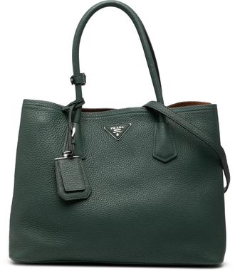 Prada Hobo Bags - Vitello Daino Double Handle Tote - Gr. unisize - in Gr&uuml;n - f&uuml;r Damen