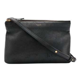 Celine Pre-owned Trio Leder Umh&auml;ngetasche - - Pre-owned - Damen - Schwarzk - ONE SIZE