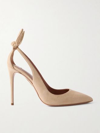 Aquazzura Escarpins En Daim Bow Tie 85 - Neutres