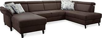 Cavadore Cavadore Wohnlandschaft Ammerland mit Federkern, Schlafsofa mit Longchair links und Ottomane rechts, inkl. Kopfteilverstellung, 317 x 84 x 193, ledero