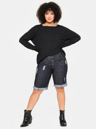 Sheego Strickpullover Rundhalspullover Langarm aus angenehmer Viskosemischung