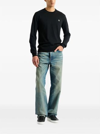 Balmain Logo-Detail Silk-Cotton Sweater - Black