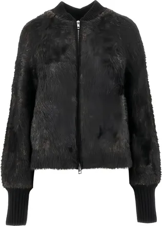 Emporio Armani veste en fourrure artificielle - Noir