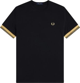 Fred Perry Homme, Tops, Noir, Taille: S Twin Tipped Cuff T-Shirt