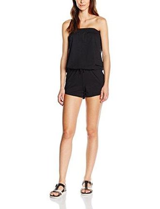 Urban Classics Combishort Femme Femme Salopette noir XL 95% Coton, 5% Élasthanne Confortable