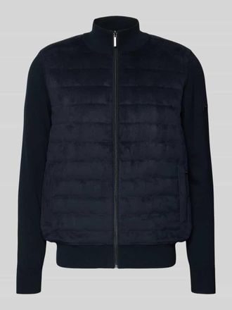 Bugatti Strickjacke mit Stehkragen und Steppn&auml;hten