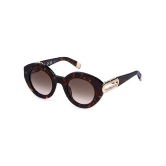 Furla Runde Acetat-Sonnenbrille - - Accessories - Damen - Braun - 48 MM